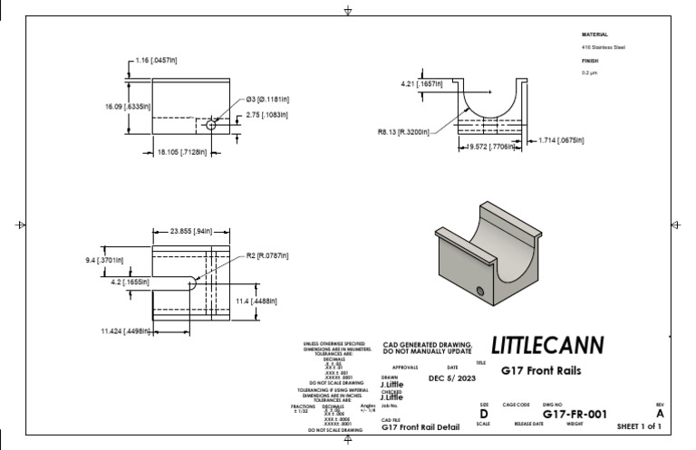G17 Front Rail Block Drawing | PDF