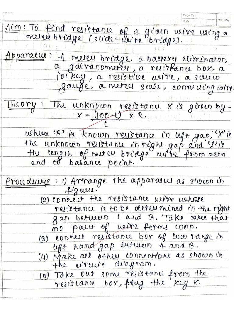 Meter Bridge (Resistance Wire) | PDF