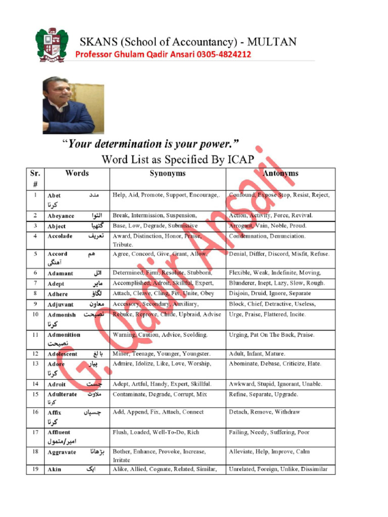 New Improved Vocab For BWCS | PDF