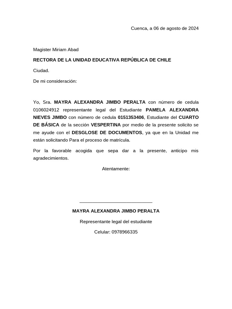 Desglose de Documentos | PDF