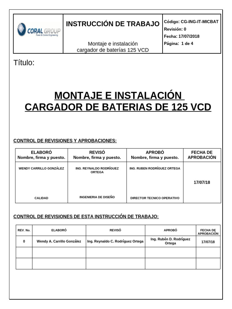 CG-ING-IT-MICMT I.T. Montaje e Instalación Cargador de Batería de 125 ...