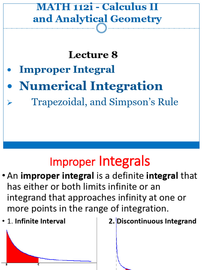 Lec 8 _version2improper - Simpson | PDF | Integral | Mathematics