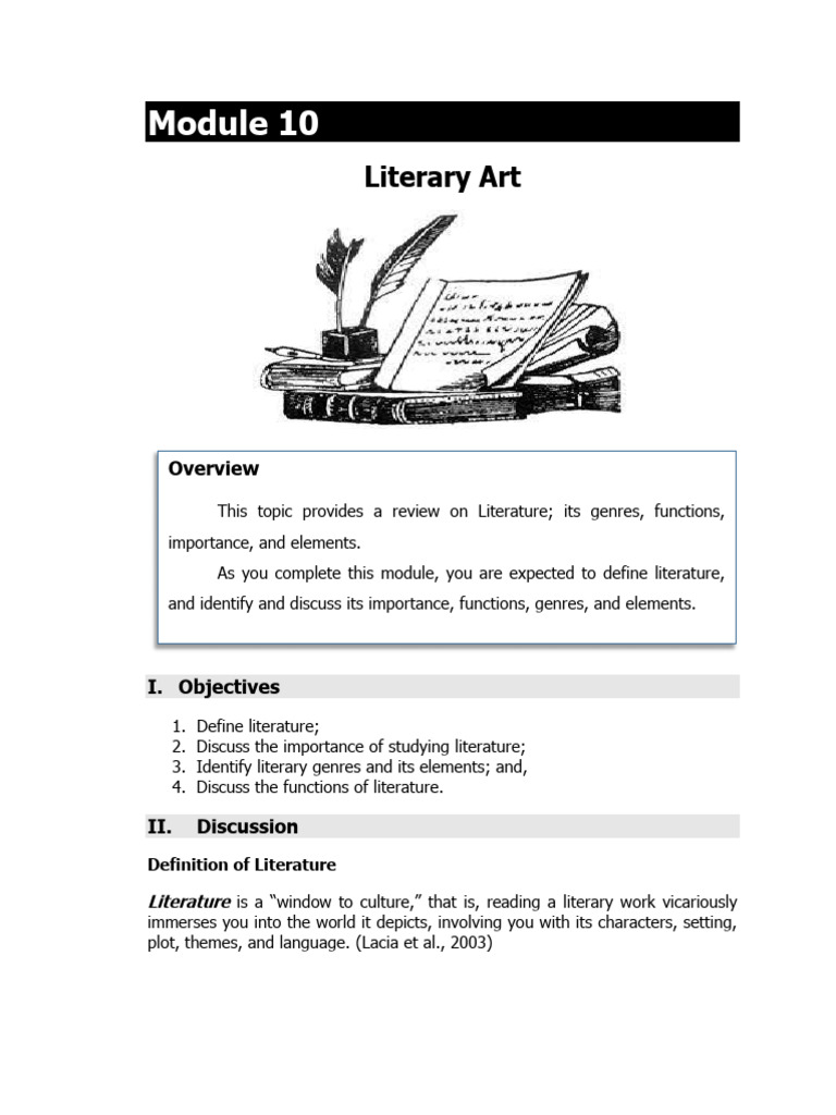 Module-10_Literary-Art | PDF | Narrative | Poetry