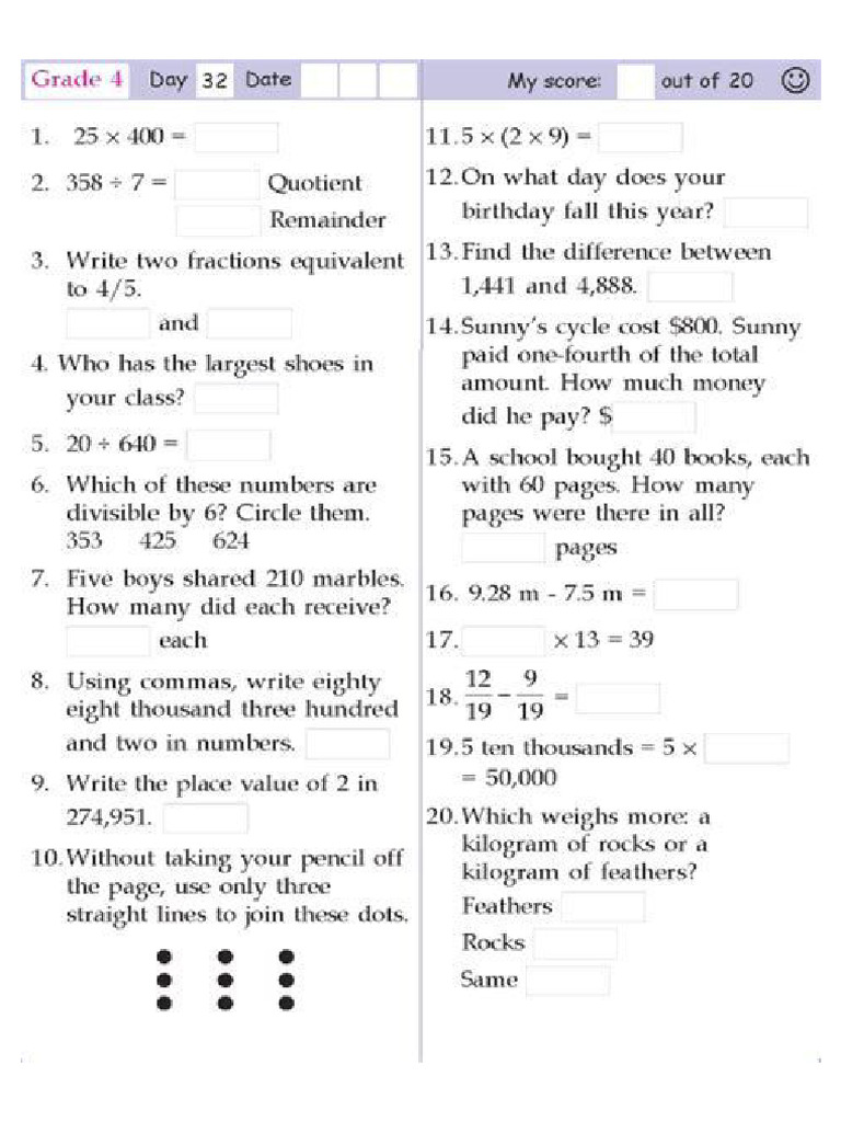 Mental-Math-Grade-4-DaybyDay | PDF