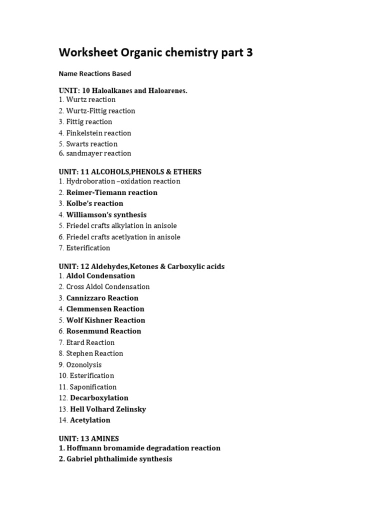 Key Organic Chemistry Name Reactions | PDF