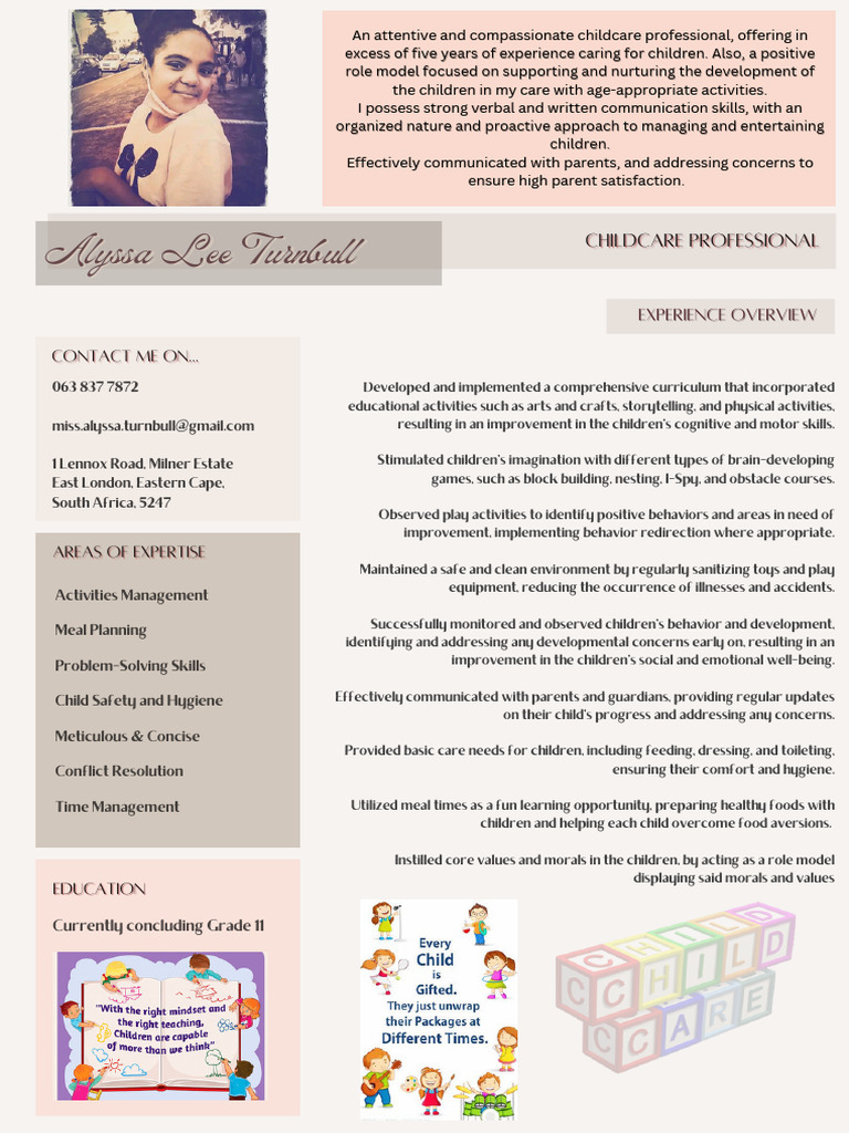 Alyssa Lee Turnbull Curriculum Vitae | PDF | Child Care | Psychology