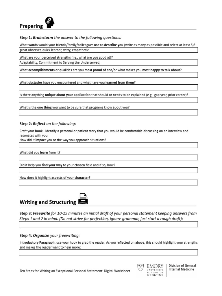 Personal Statement Writing Guide | PDF | Learning | Cognitive Science