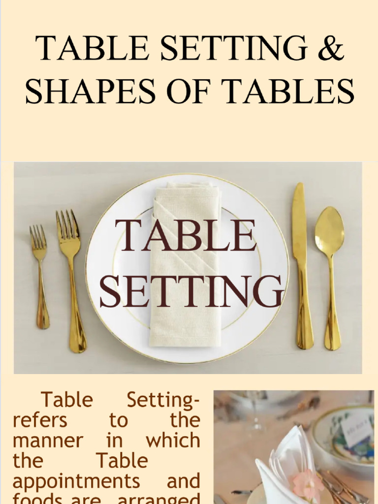 Types of Table Settings | PDF