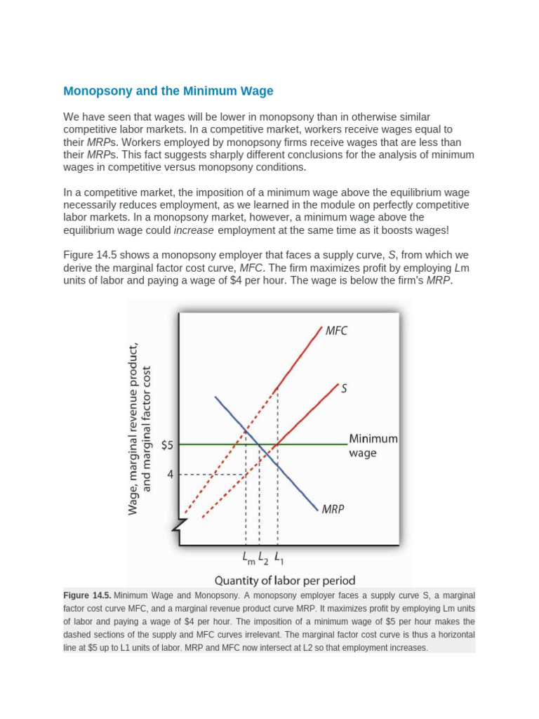 Monopsony and the Minimum Wage (2) | PDF | Minimum Wage | Labour Economics