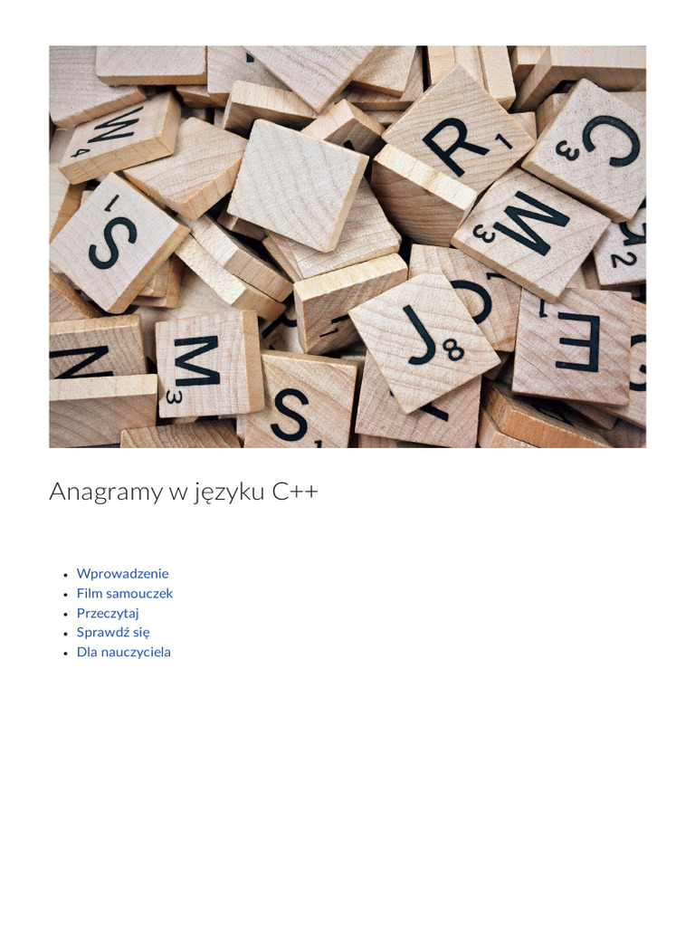 Anagramy W Jezyku C | PDF