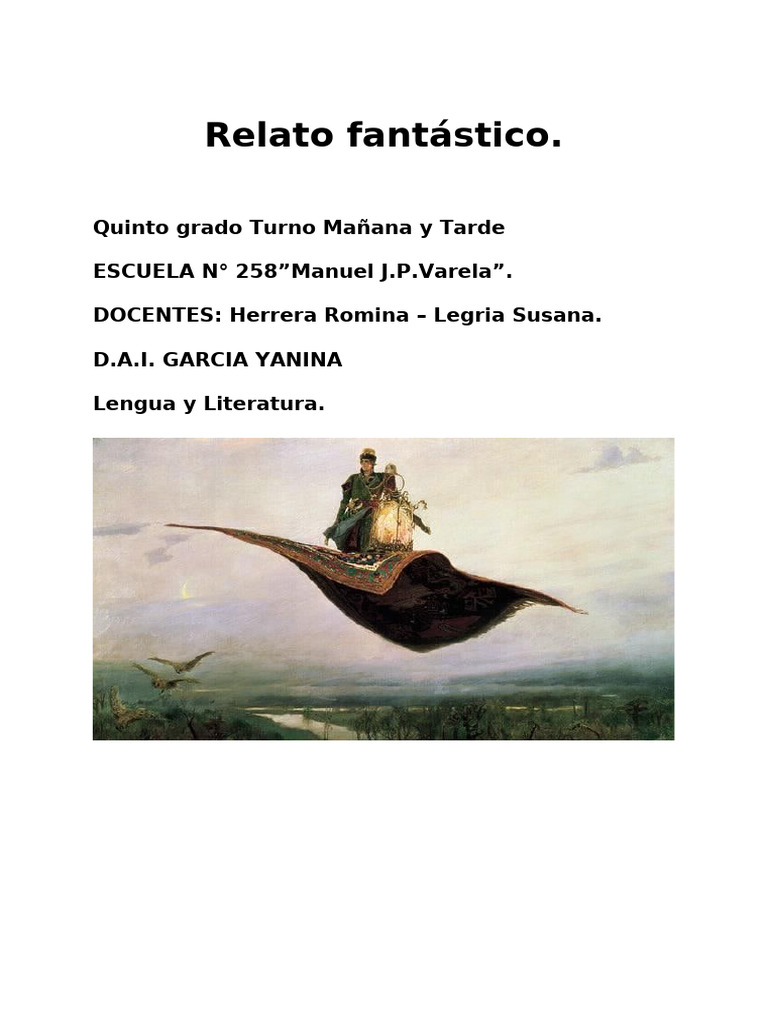 Ejemplo de Relato Fantástico para Estudiantes | PDF | Adjetivo | Fantasía