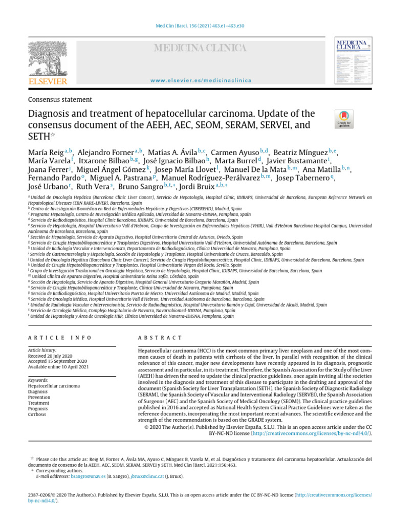 Diagnosis and Treatment of Hepatocellular Carcinoma. SPAIN 2021 | PDF ...