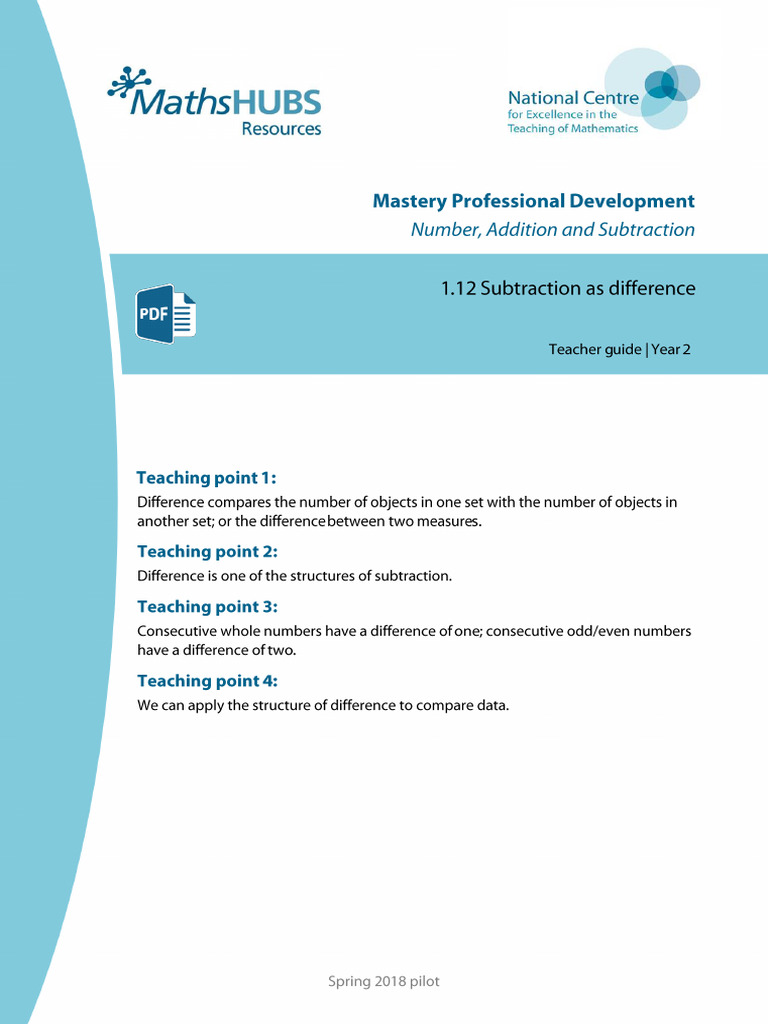 Ncetm MM Sp1 Y2 Se12 Teach | PDF