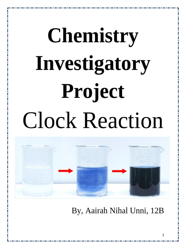clock reaction final print | PDF | Chemical Reactions | Iodine