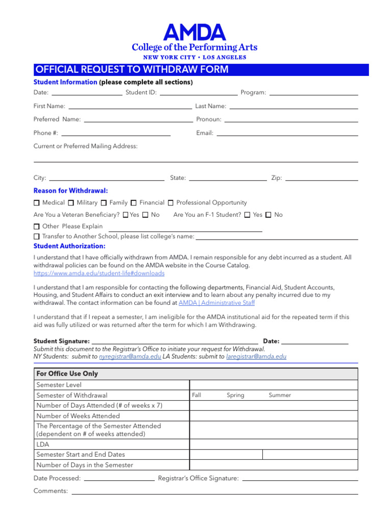 Official Request To Withdraw Form 202301 | PDF