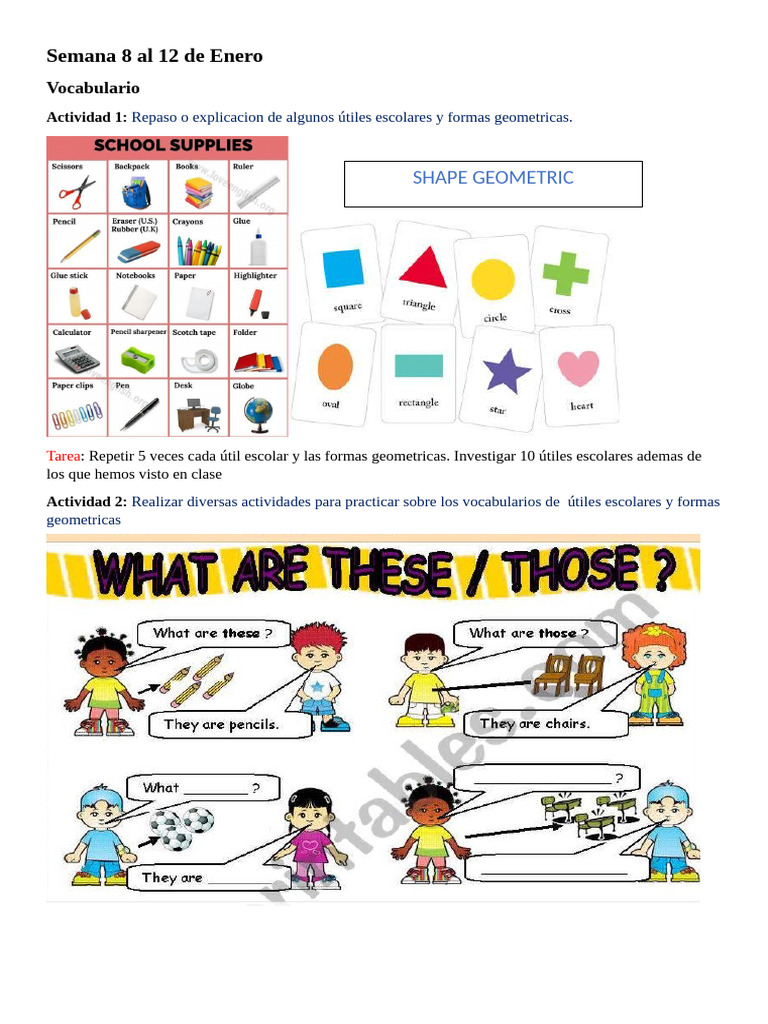 Ficha Pedagogica Semana 8 Al 12 de Enero E.B.M. | PDF