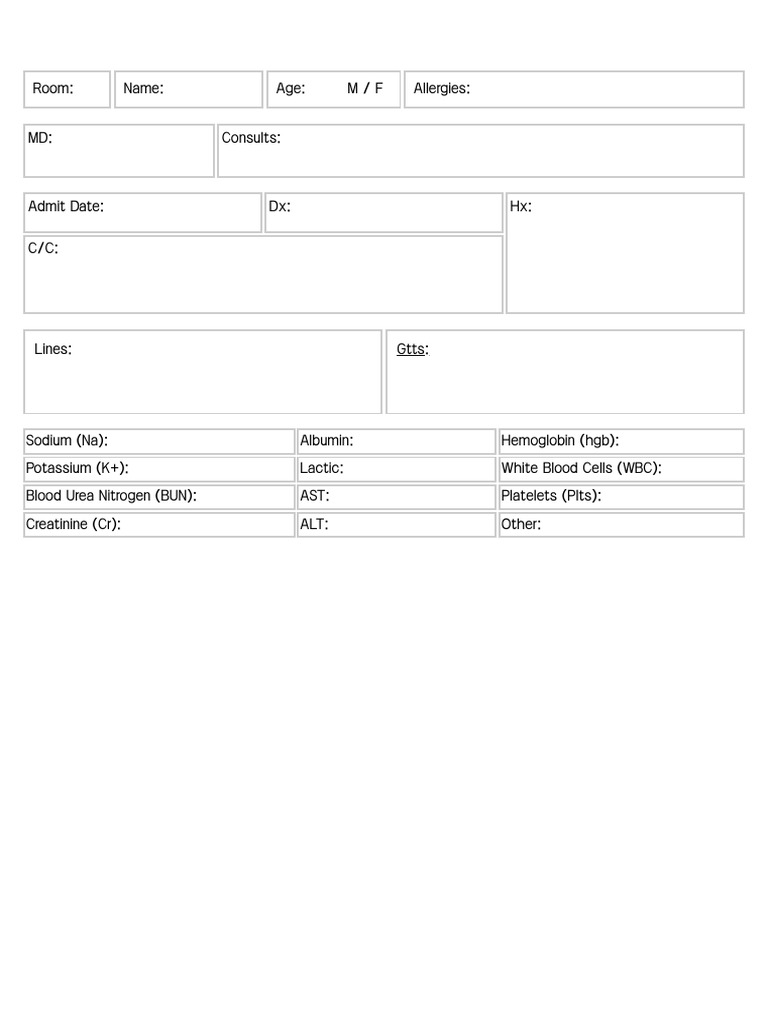 Patient Report Sheet (1) | PDF
