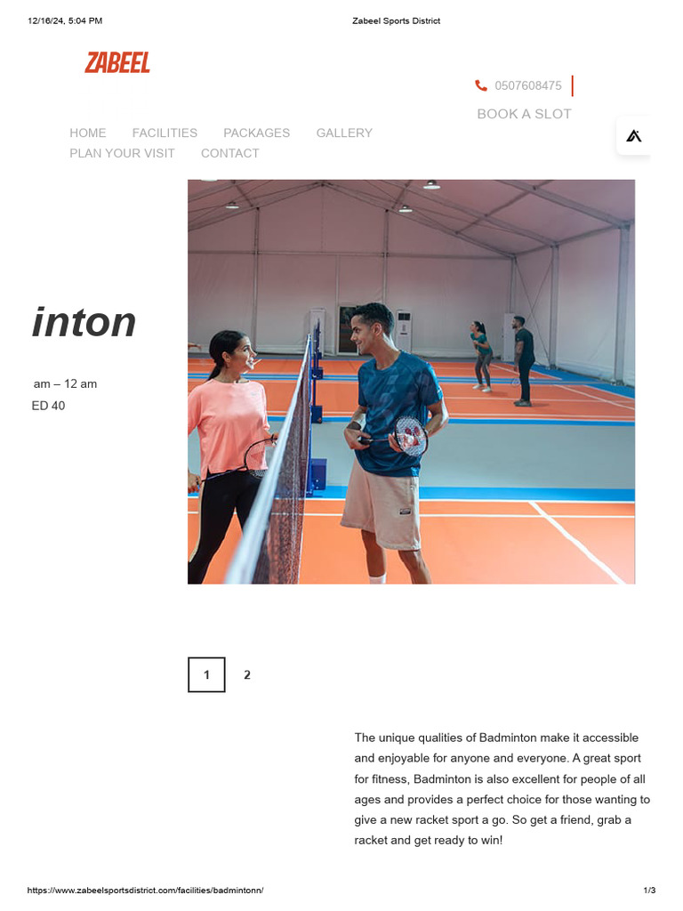 Zabeel Sports District | PDF
