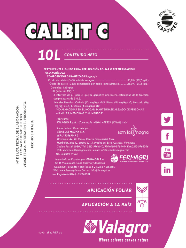 4097112f42p1efer 00 Calbit C 10 L Csa | PDF | Sustancias químicas ...