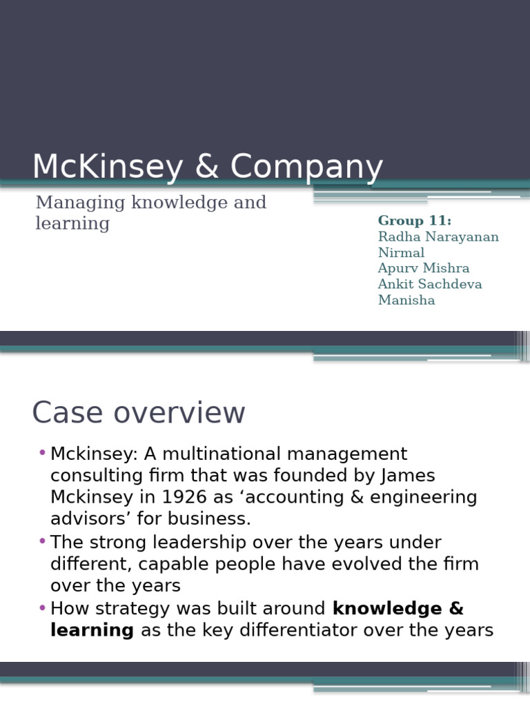 McKinsey's Knowledge Management Evolution | PDF | Mc Kinsey & Company ...