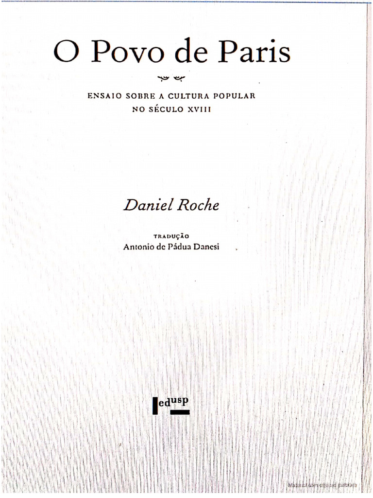 O Povo de Paris - Daniel Roche (Cap. O Vestuário Popular) | PDF