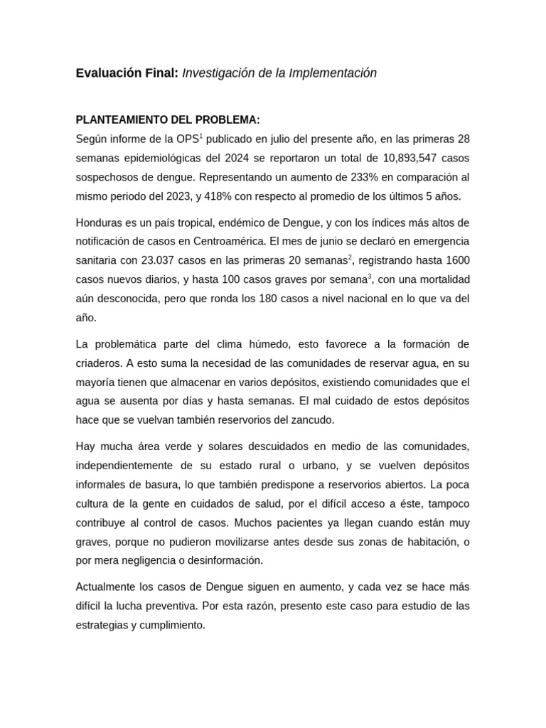 INVESTIGACIÓN DE LA IMPLEMENTACIÓN-Ev - Final | PDF | Salud pública