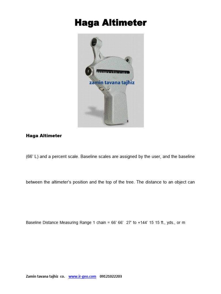 Haga Altimeter Catalog | PDF