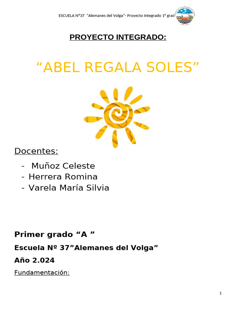 Abel regala soles 1º | PDF | Ciencia cognitiva | Escritura