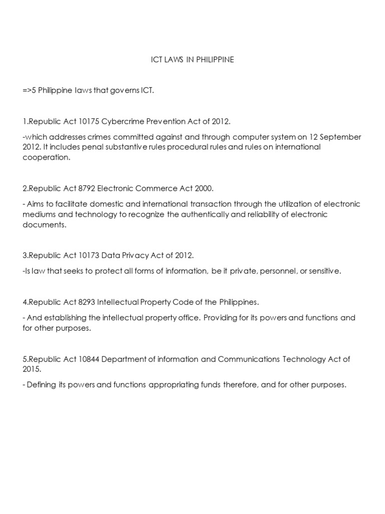 Ict Laws in Philippine | PDF | Popular Culture & Media Studies | Social ...