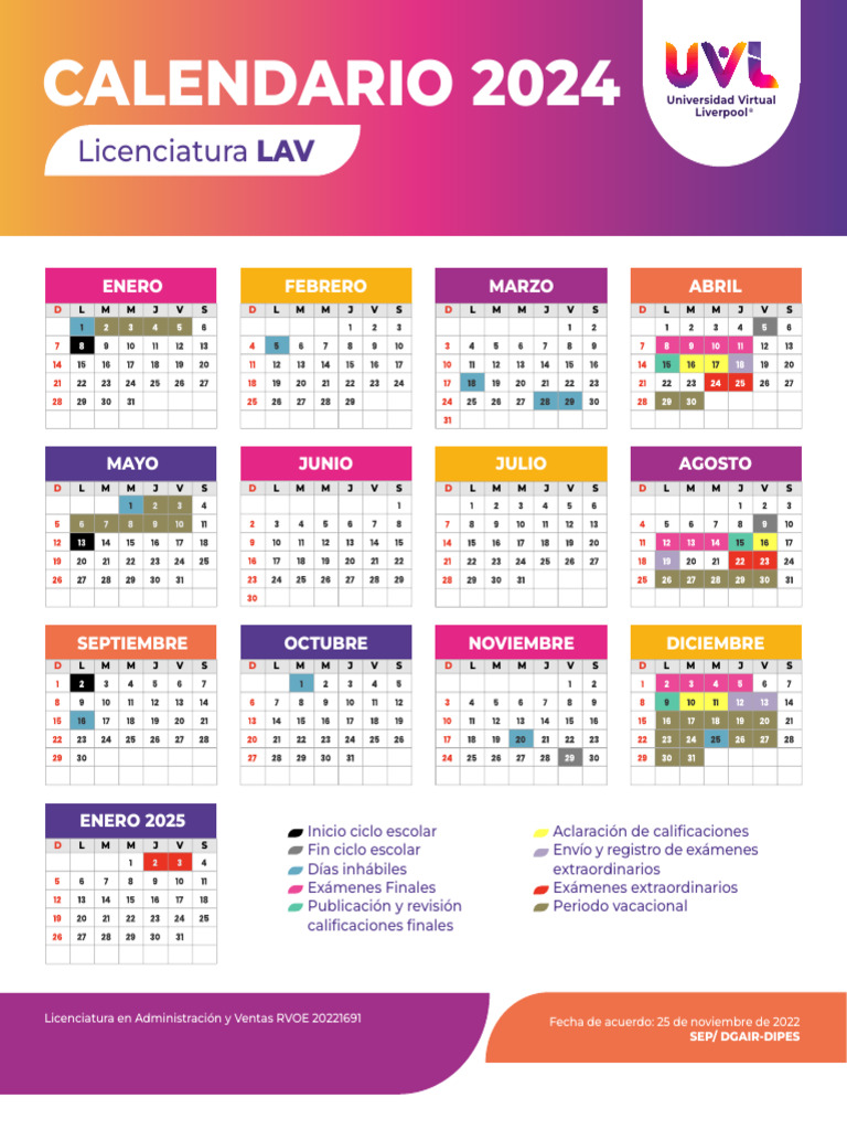 2024 Calendario Licenciatura Lav | PDF