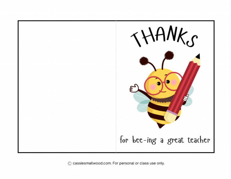 Printable Teacher Card | PDF