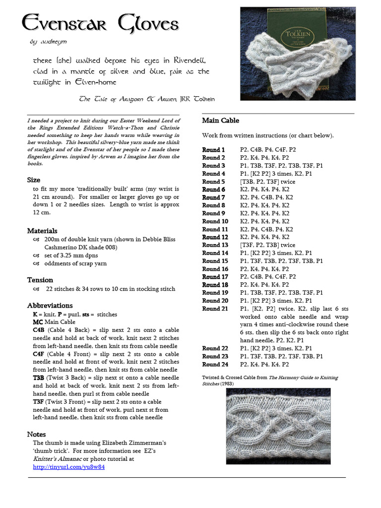 Audreym 110321 Evenstar ENGLISH | PDF | Knitting | Folk Art