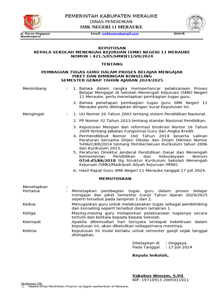 SK Mengajar Ganjil 2024 2025 | PDF