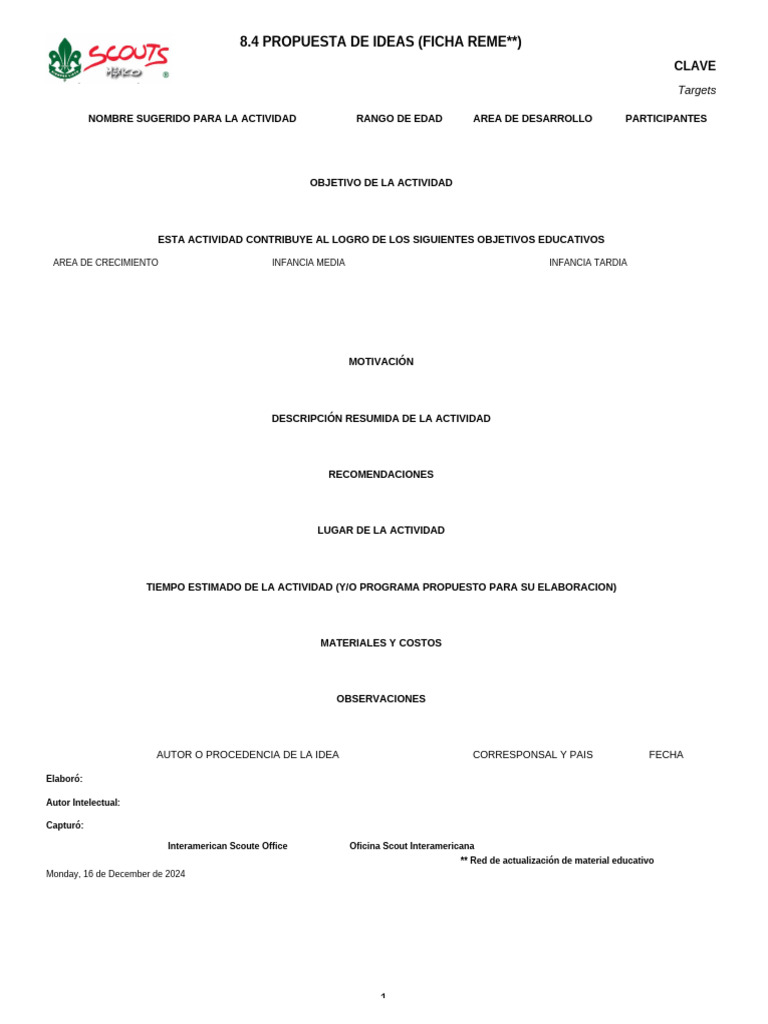 Ficha REME Excel | PDF