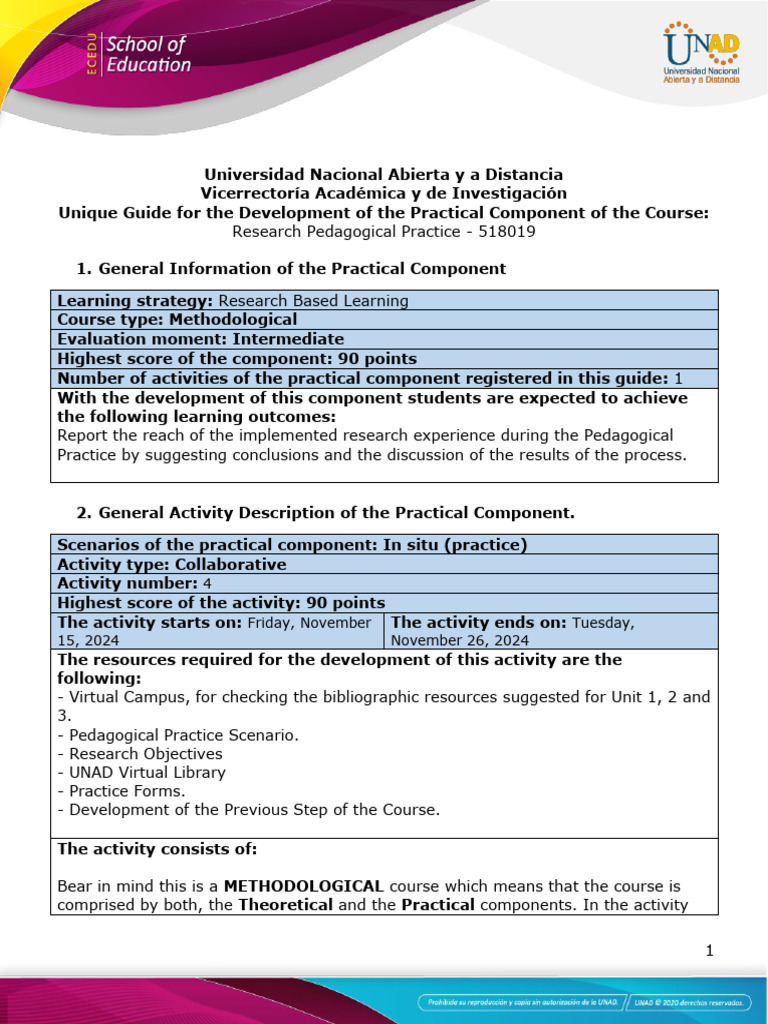 Guide For The Development of The Practical Component - Unit 3 - Step 4 - Practical Component ...
