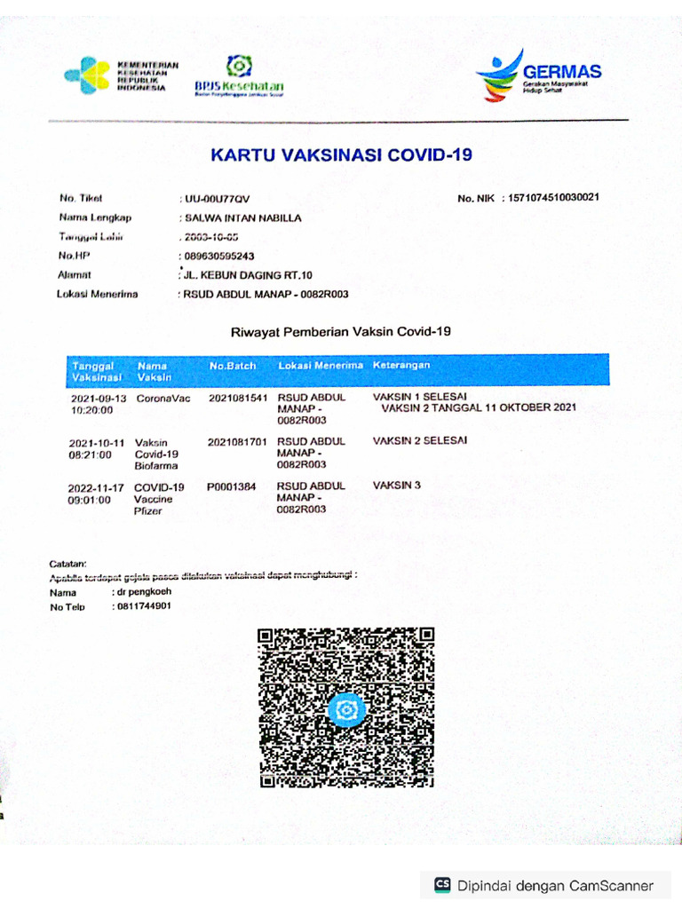 Sertifikat Vaksin | PDF