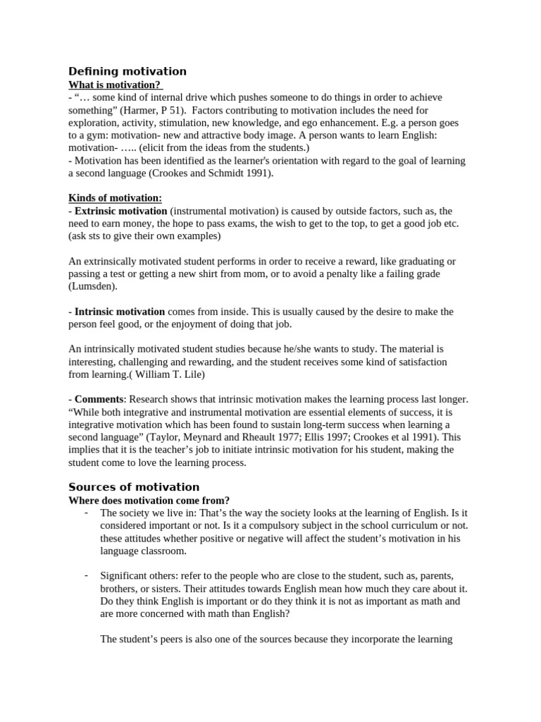 MOTIVATION in Language Learning | PDF | Motivational | Motivation