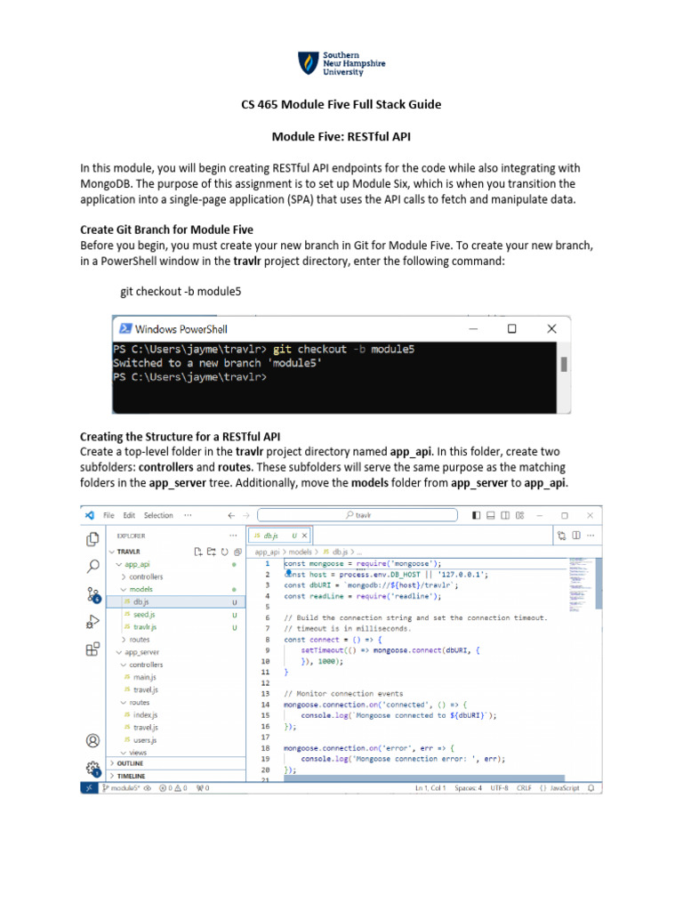 CS 465 Module Five Full Stack Guide | PDF | Databases | Json