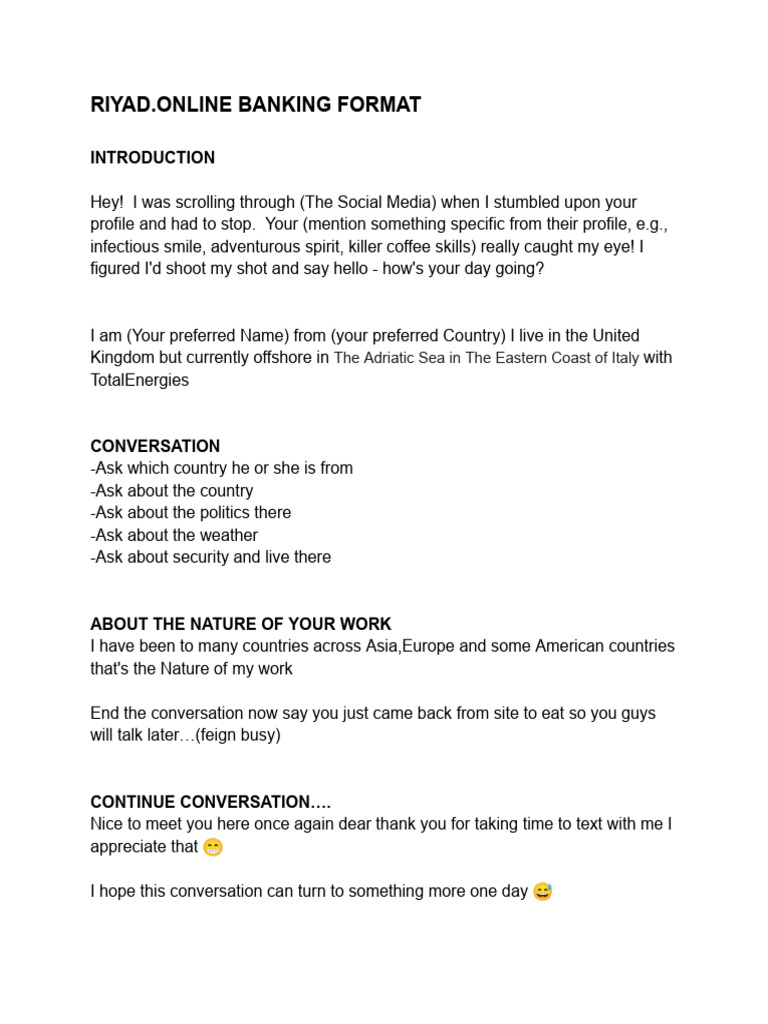 Riyad - Online Banking Format - 011835 | PDF | Oil Well | Pasta