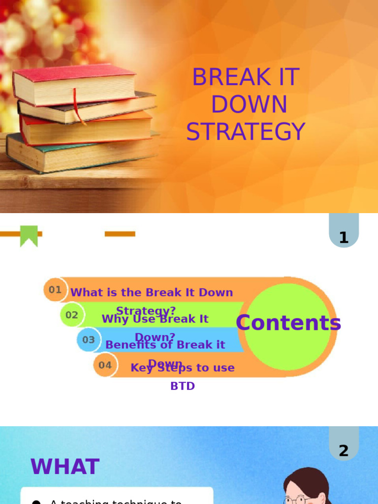 Break it down Strategy | PDF | Memory | Learning