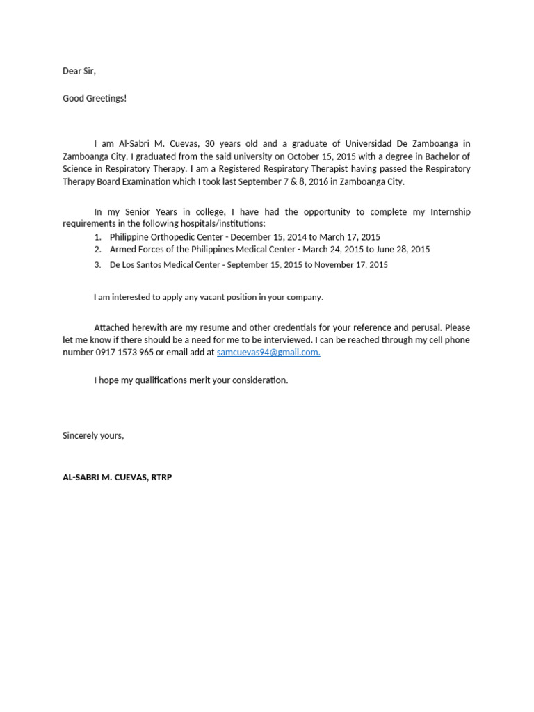 Cover Letter 2 | PDF