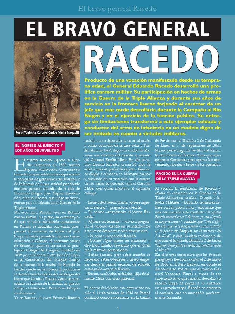 RS721 El Bravo General Racedo | PDF | Oficial general | Organización ...