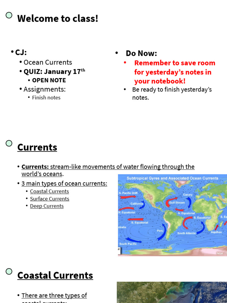 Week 22 Day 4 - Ocean Currents | PDF | Oceans | Earth Sciences