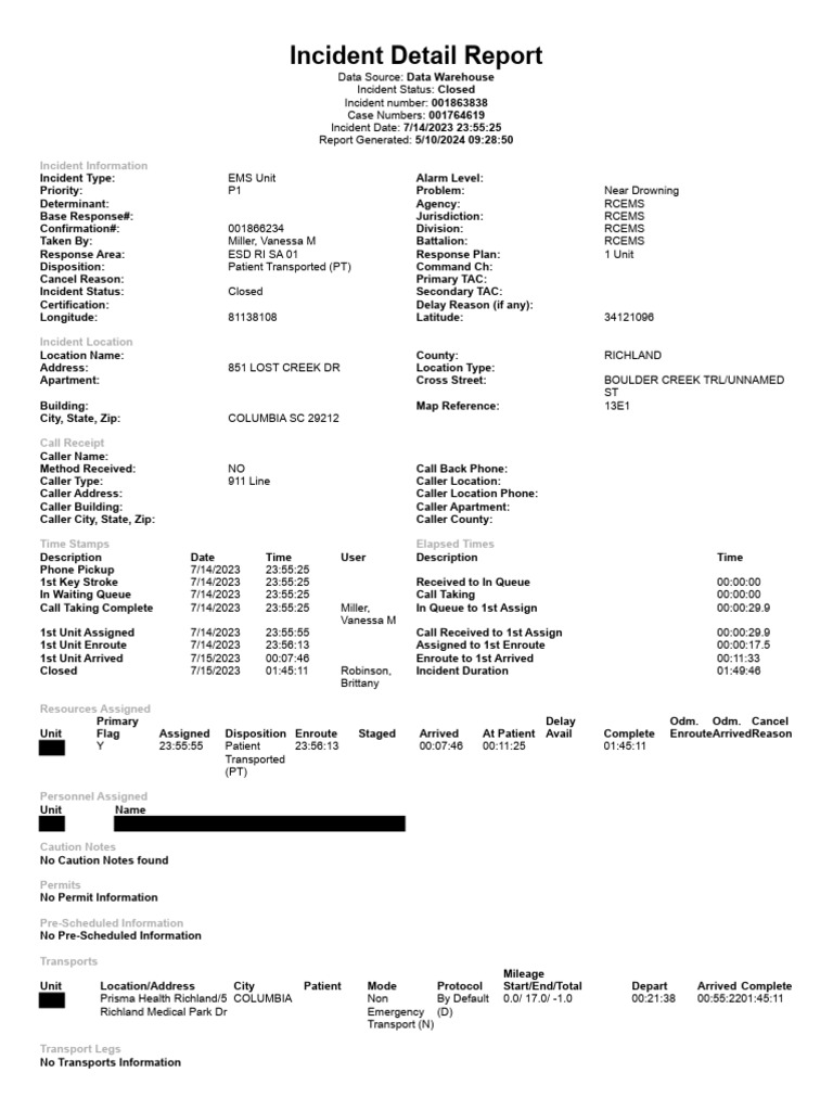 Dispatch Records From Chase, Crash That Led To Brandon Nunez's Death | PDF