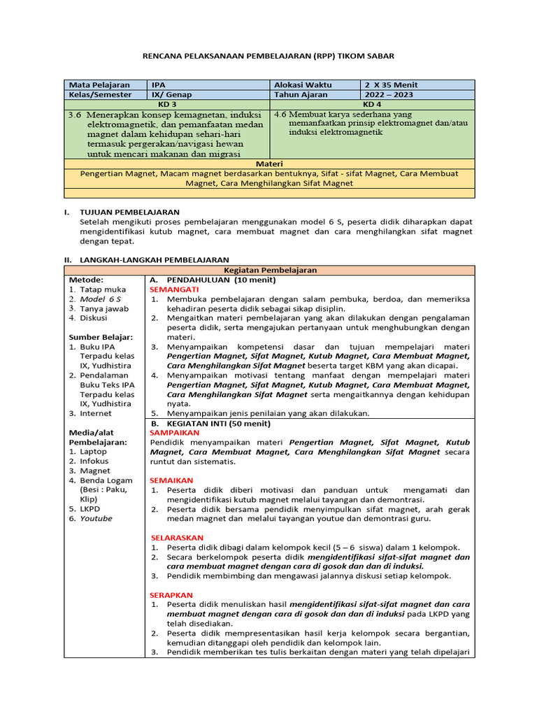 LKPD MEMBUAT MAGNET | PDF