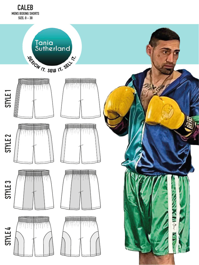 Caleb Boxing Shorts Pattern New 6zvf6c | PDF | Seam (Sewing) | Trousers