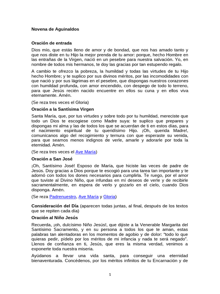 Novena de Aguinaldos: Oraciones y Gozos | PDF | Teología | Creencia ...
