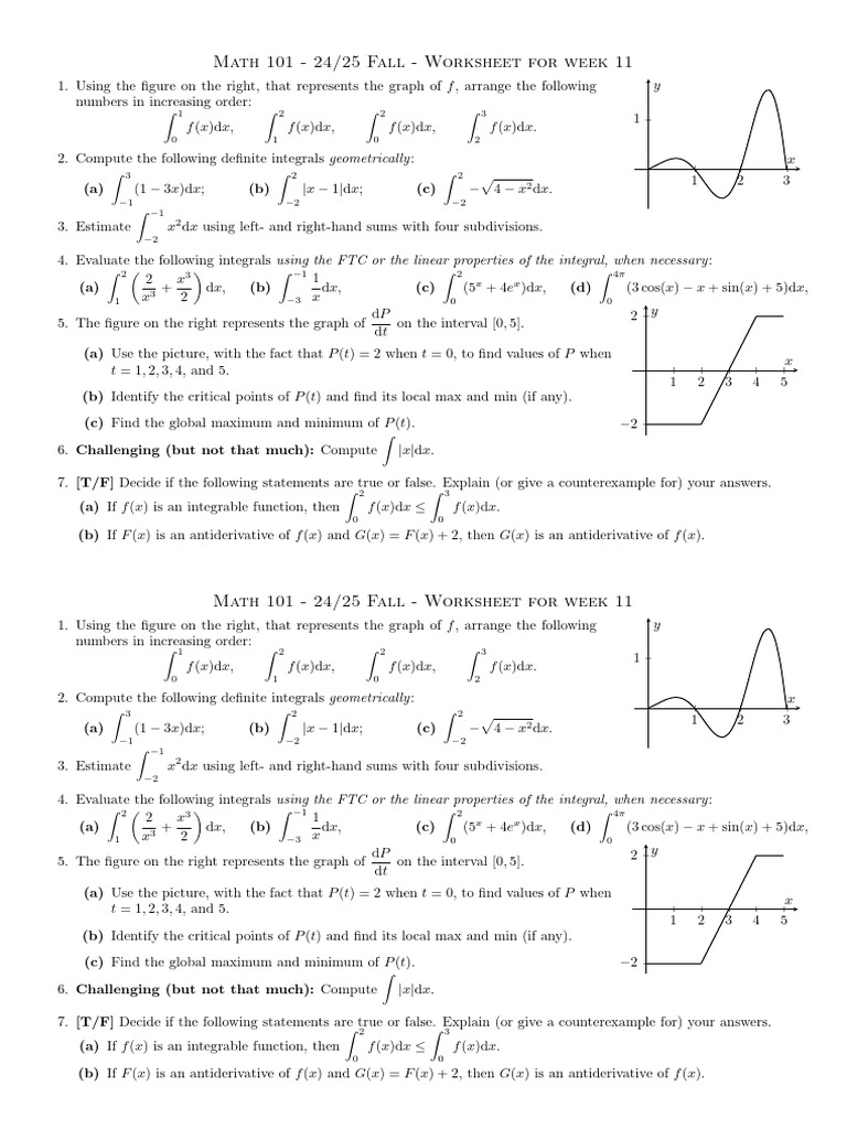 ws11 | PDF | Integral | Discrete Mathematics