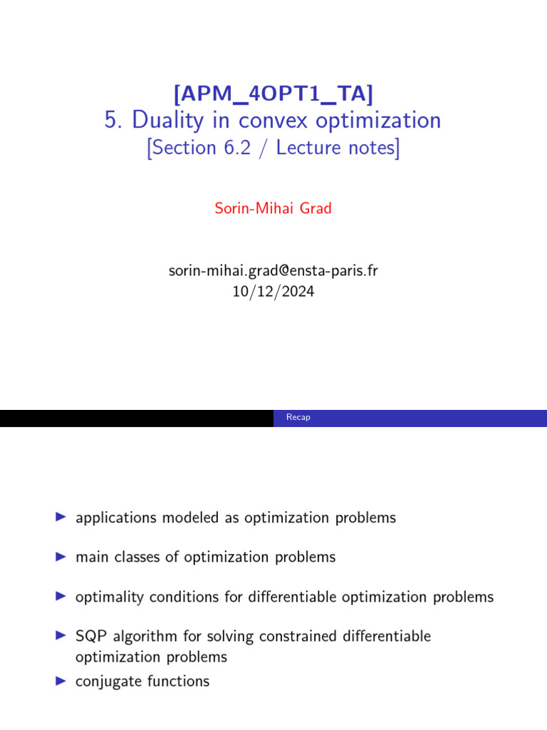 APM 4OPT1 TA Lecture 5 | PDF | Mathematical Optimization | Numerical ... APM 4OPT1 TA Lecture 5 | PDF | Mathematical Optimization | Numerical ...