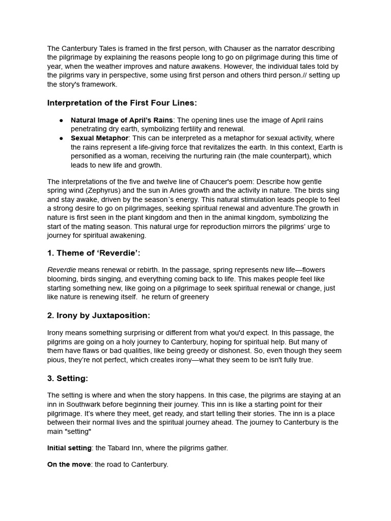 the canterbury tales | PDF | The Canterbury Tales | Pilgrim